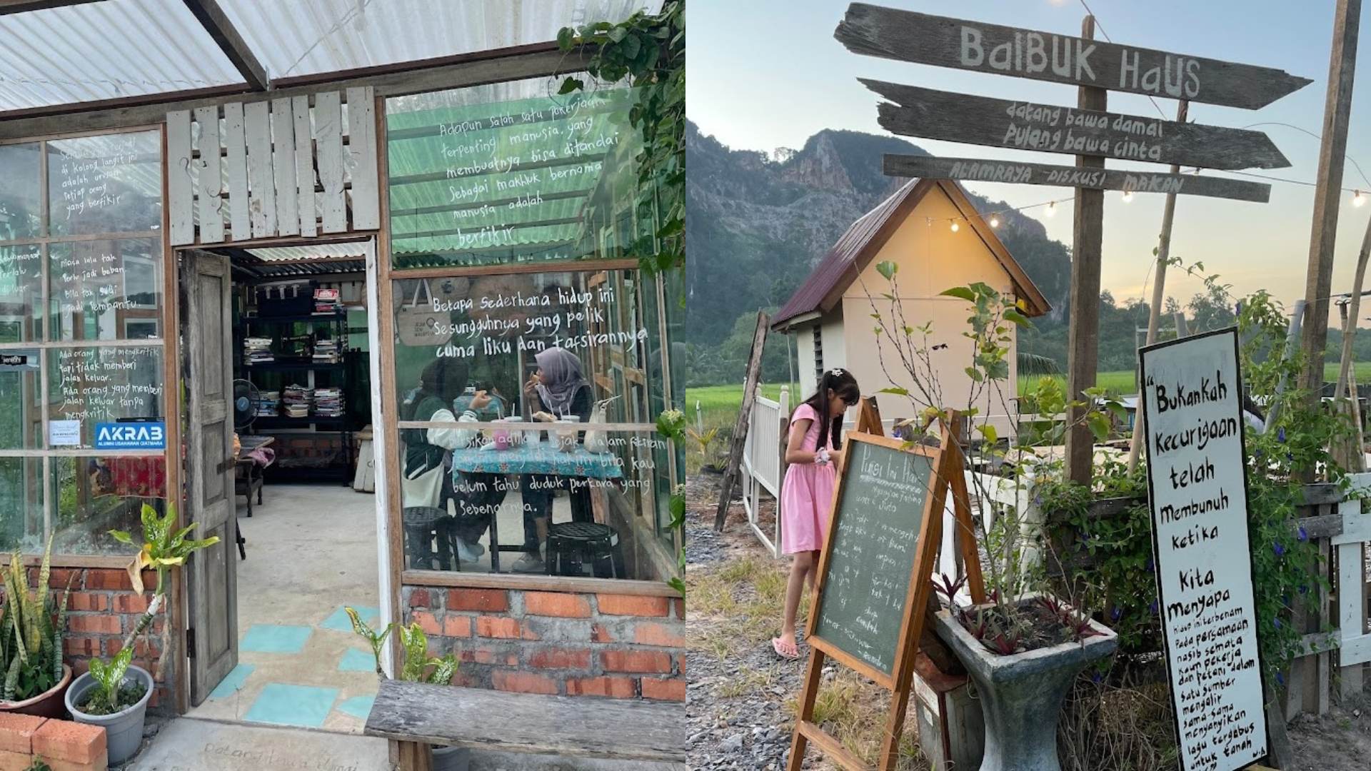 Kafe Unik Balbuk Haus Dengan Perpustakaan Mini Tengah Sawah Padi Di ...